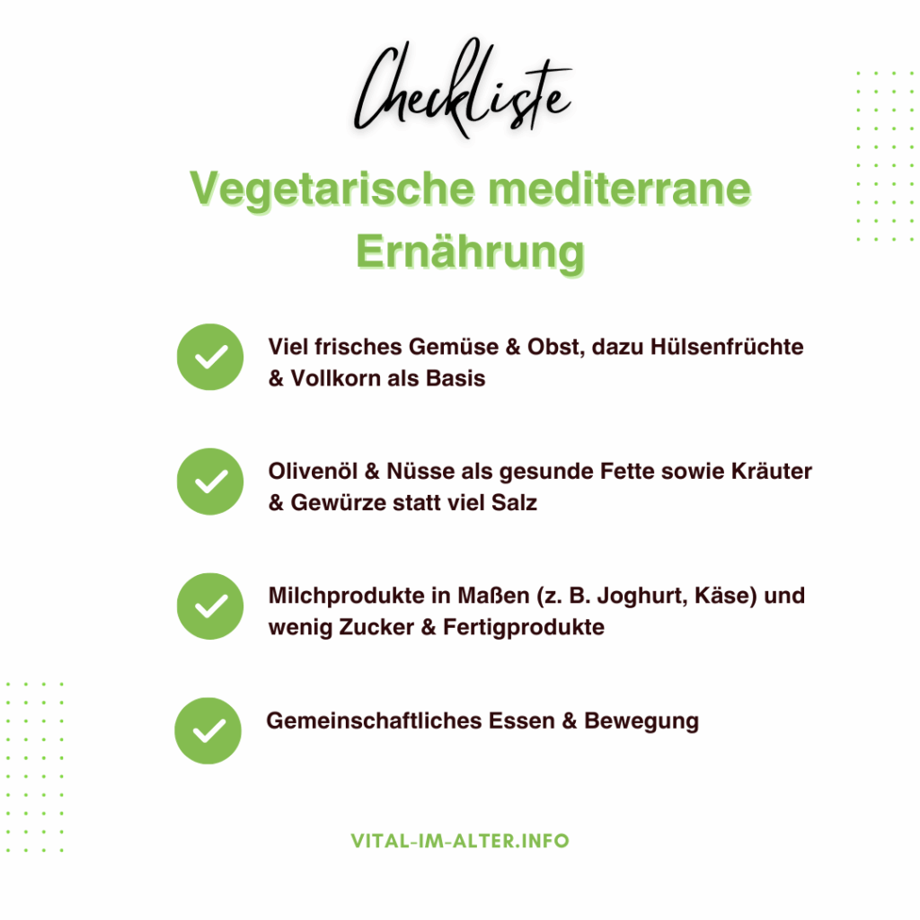 Vegetarische mediterrane Ernährung – gesund essen im Alter - Vital im Alter